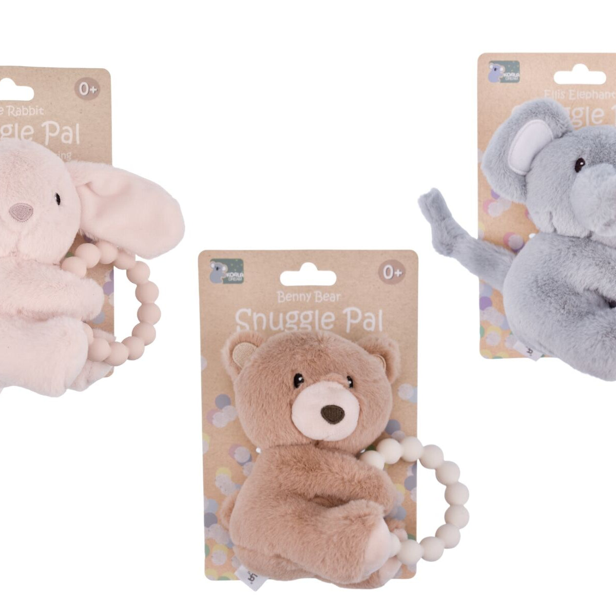 Snuggle Pal Animal With Silicone Teething Ring – Toybox Tales