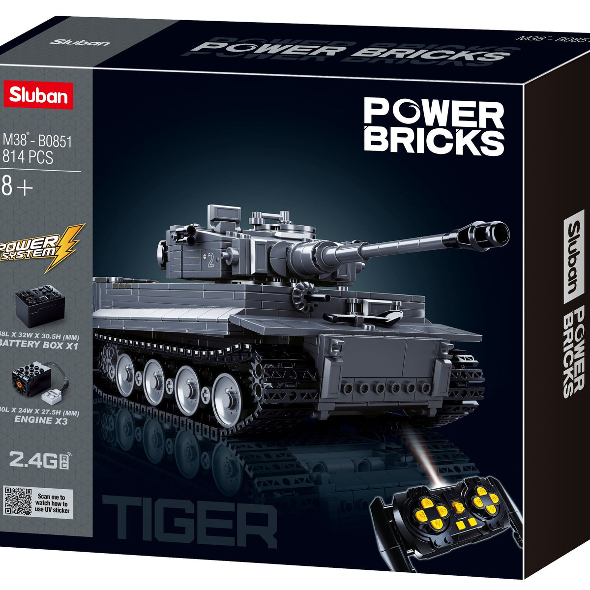 Sluban RC Tiger Tank 814 Pcs | Remote Control WWII Building Set ...