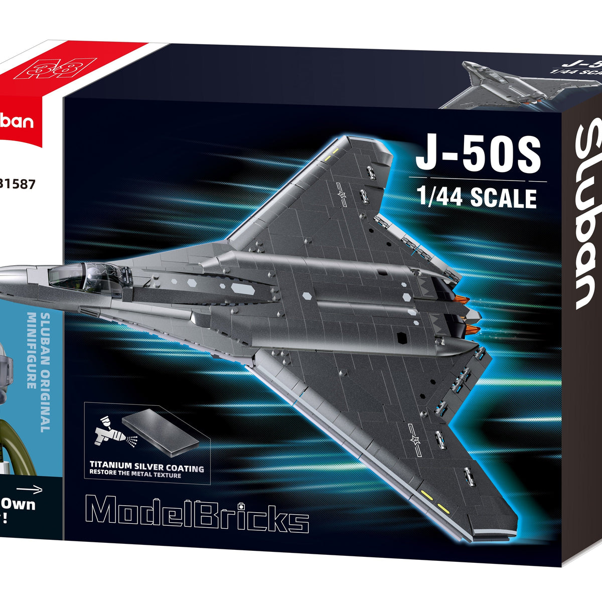 Sluban J50 Fighter Building Set | Military Aircraft Construction Toy ...