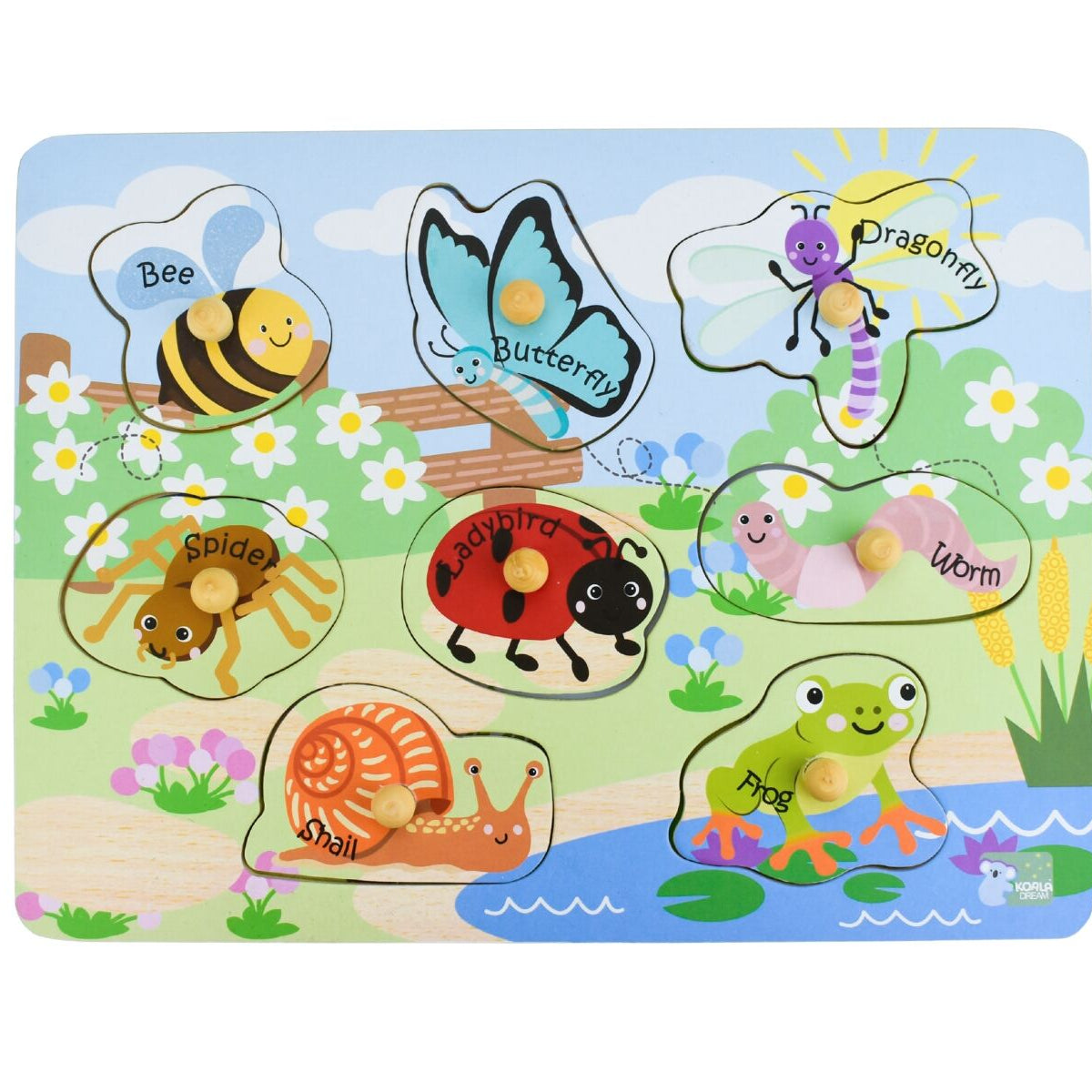 2 In 1 Insects And Their Homes Peg Puzzle – Toybox Tales